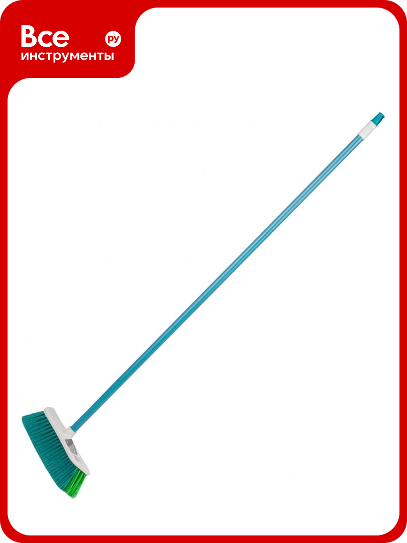Пластмассовая щетка для подметания PALISAD Home с комбинированной щетиной, 27 см, с черенком 120 cм 935645