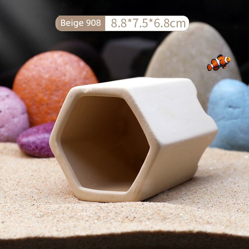 Керамический горшок-укрытие для аквариумного ландшафта, домик для рыб и креветок, укрытие для цихлид, мини-попугаев,