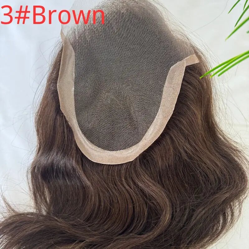 Мужской парик из индийских волос, цвет 3#