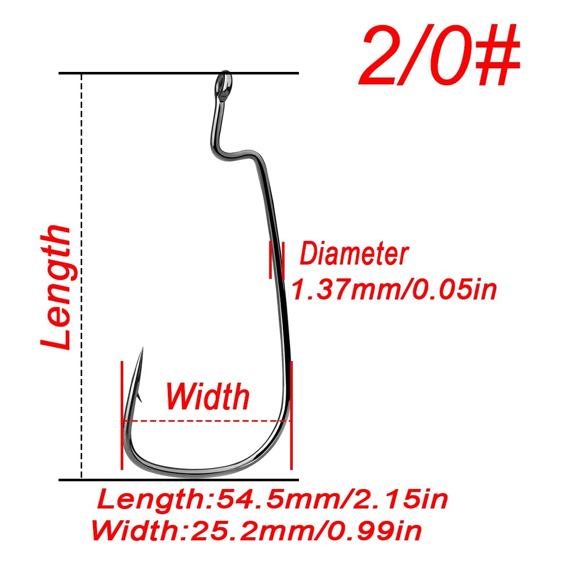 Рыболовные крючки FishTrip, изогнутые, из высокоуглеродистой стали, для мягких 50pcs, Size 2-0