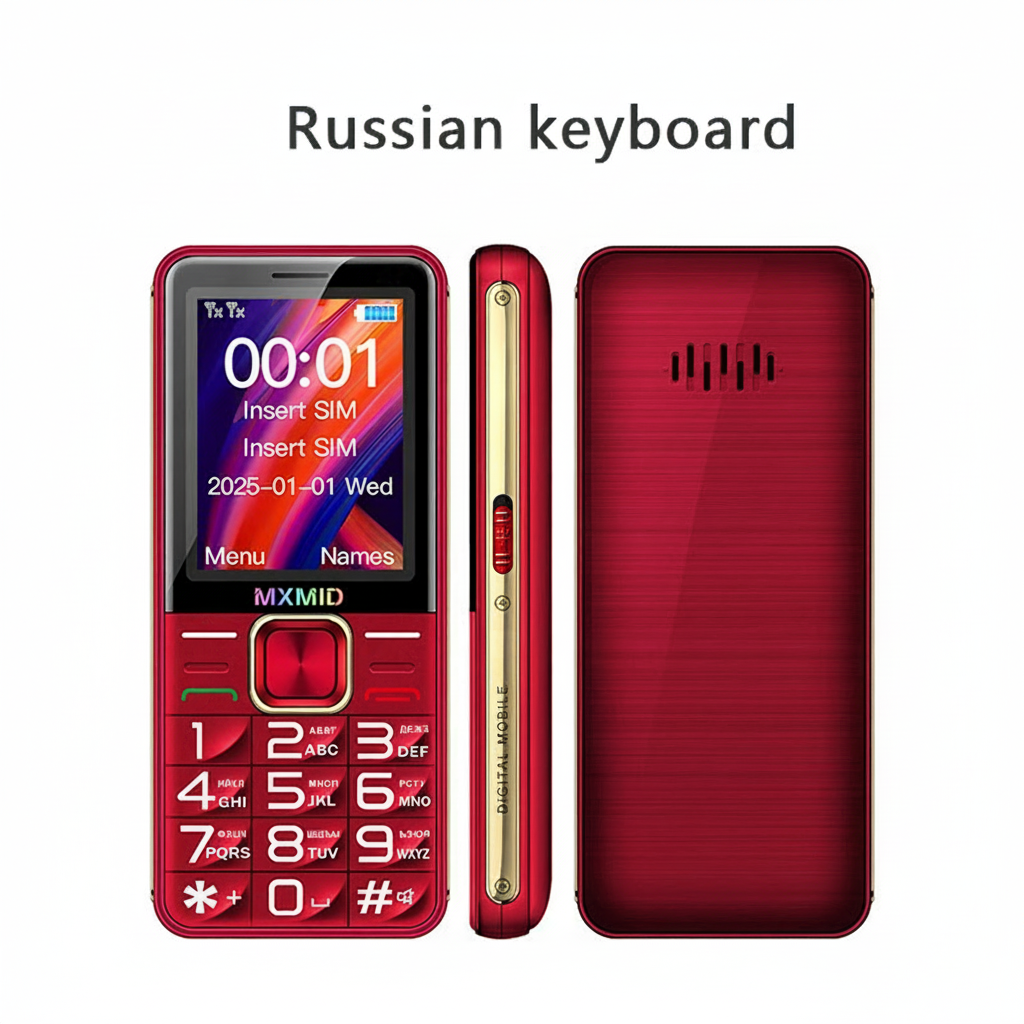 UNIWA MXMID G880 PRO 4G красный, телефон для пожилых, 6800 мАч, фонарик, клавиатура