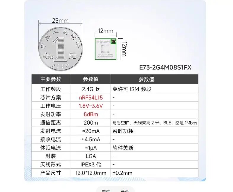 Беспроводной приемопередающий модуль TL7215D/nRF54L15 Bluetooth BLE 6.0, 2.4G, с низким энергопотреблением, SOC-модуль — фото 1