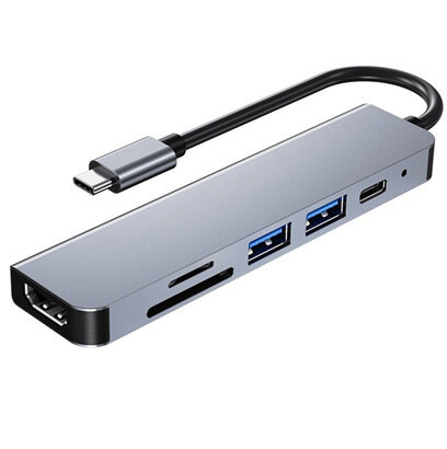 Разветвитель тип-Си 5 в 1 с поддержкой HDMI 4K и портами USB для ноутбука Mac Windows универсальный адаптер