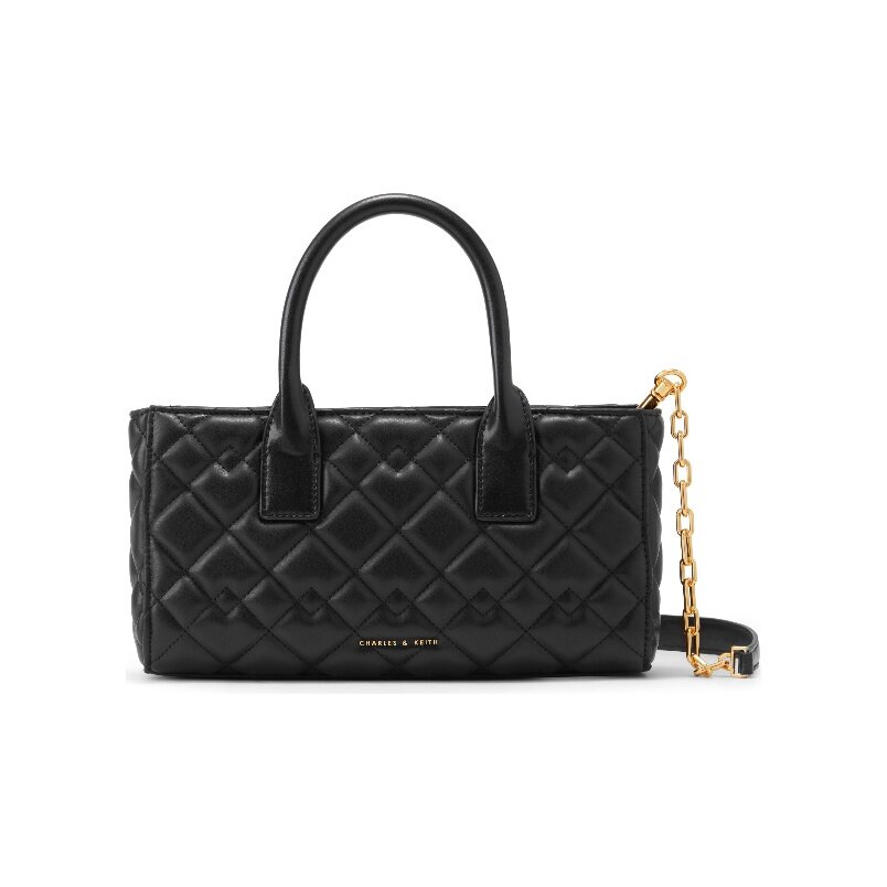 Сумка CHARLES & KEITH, фактура стеганая, черный — фото 1