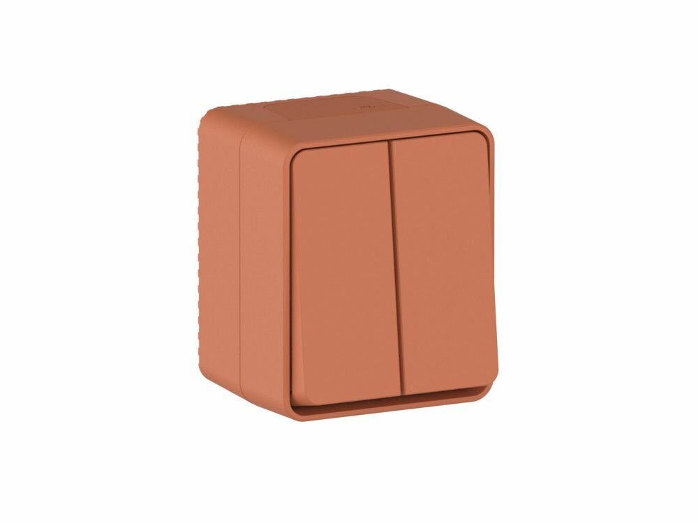 Выключатель 2-клавишный IP54 10А терракотовый Profi54 AtlasDesign ATN547051