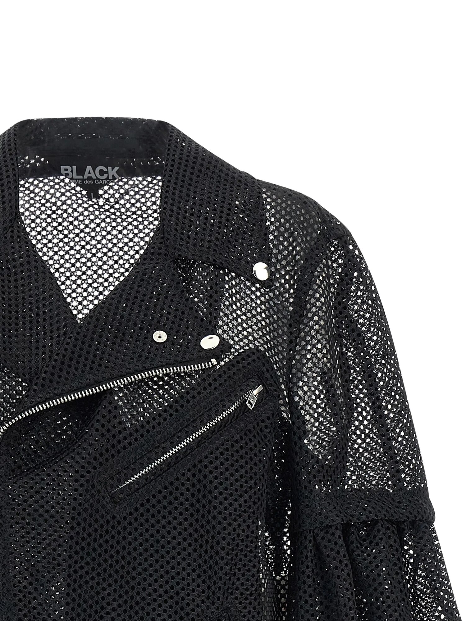 Куртка BLACK COMME des GARCONS Balloon-sleeve mesh jacket, размер 52, black/black — фото 1