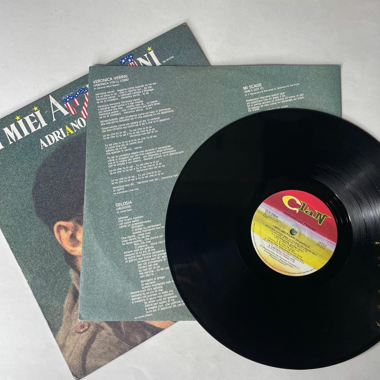 Винтажная виниловая пластинка LP Adriano Celentano, Адриано Челентано, I Miei Americani (Tre Puntini) 2 (Италия 1986)