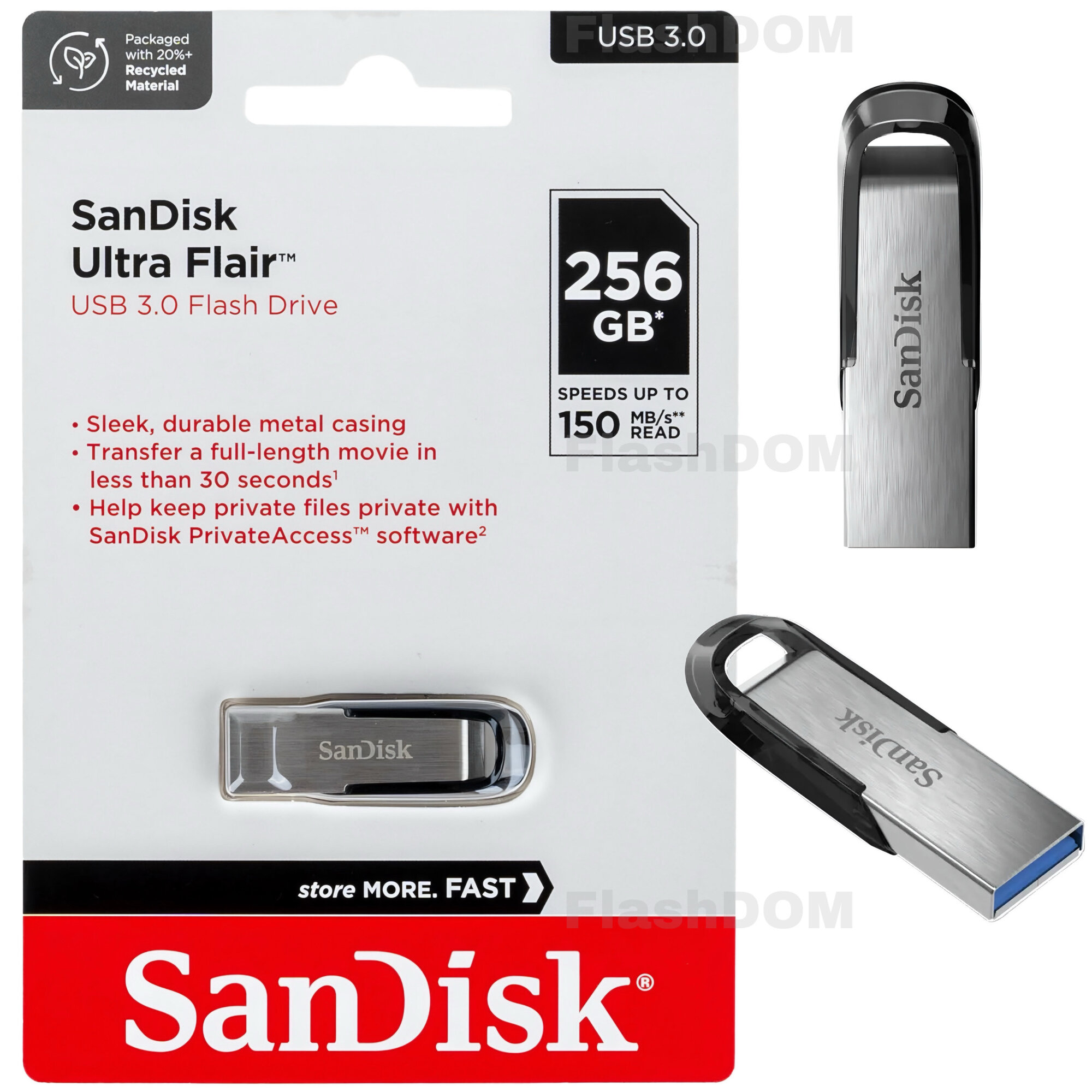 Флеш-накопитель SanDisk USB 3.0 256 ГБ Flash drive Ultra Flair