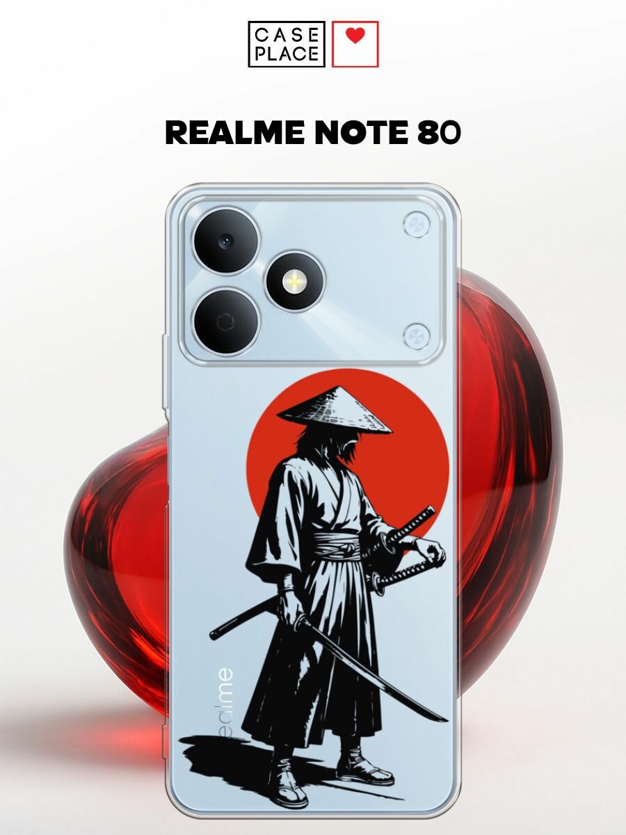 Чехол на Realme Note 80 / Реалми Нот 80 с принтом Загадочный японский самурай