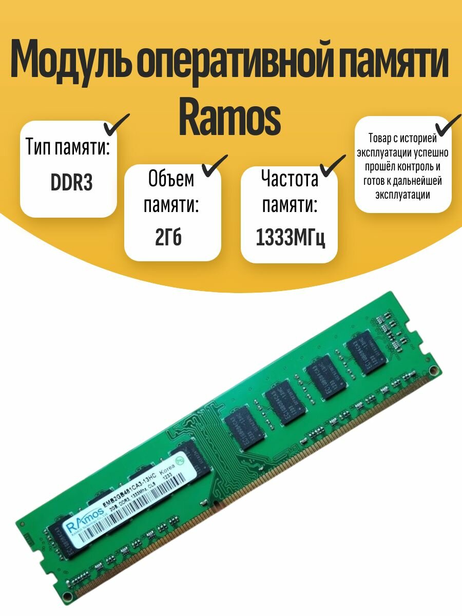 Оперативная память DIMM DDR3 Ramos 2Gb 1333MHz