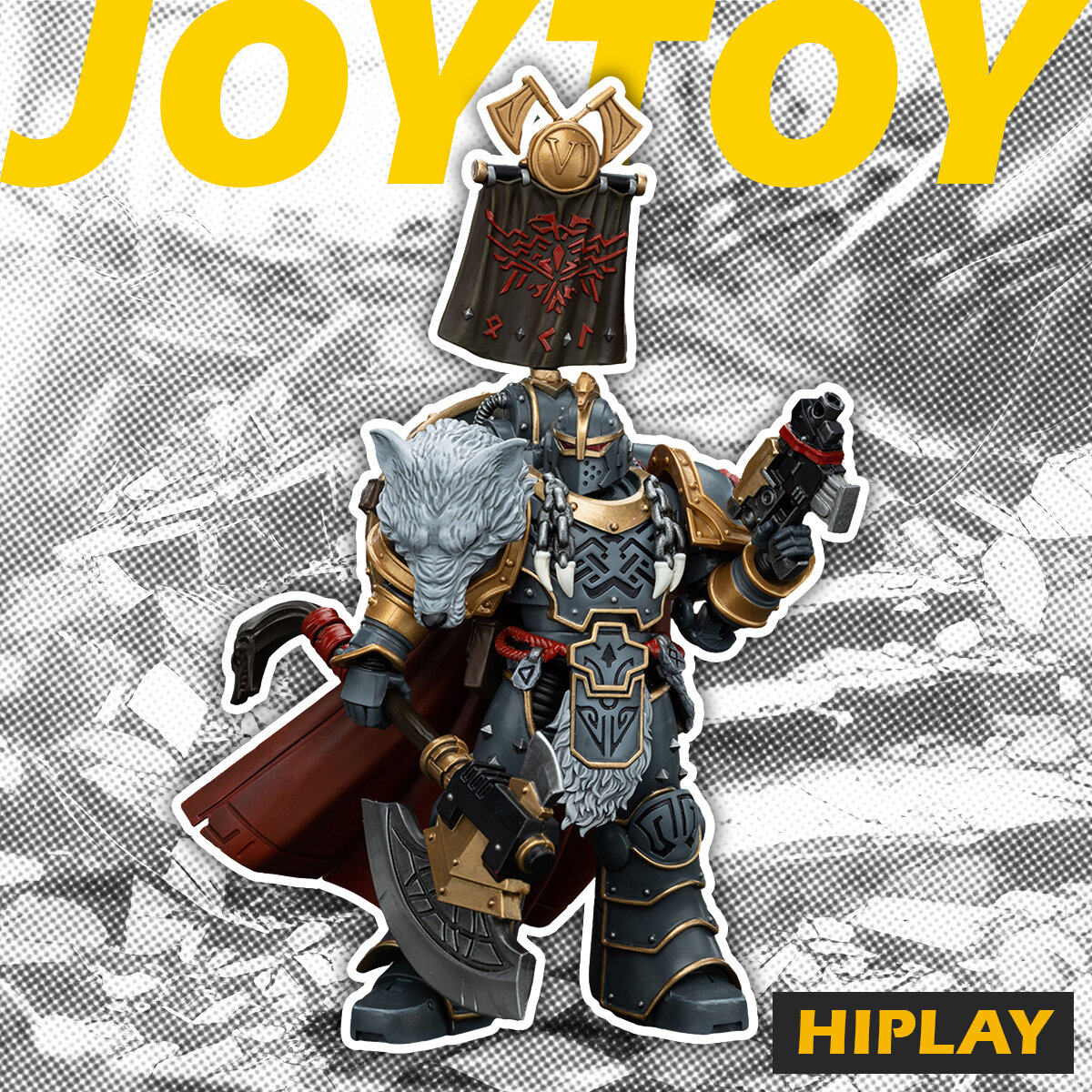 HIPLAY JOYTOY Warhammer The Horus Heresy Космические Волки Leman Russ Primarch of the VIth Legion JT6137 1/18