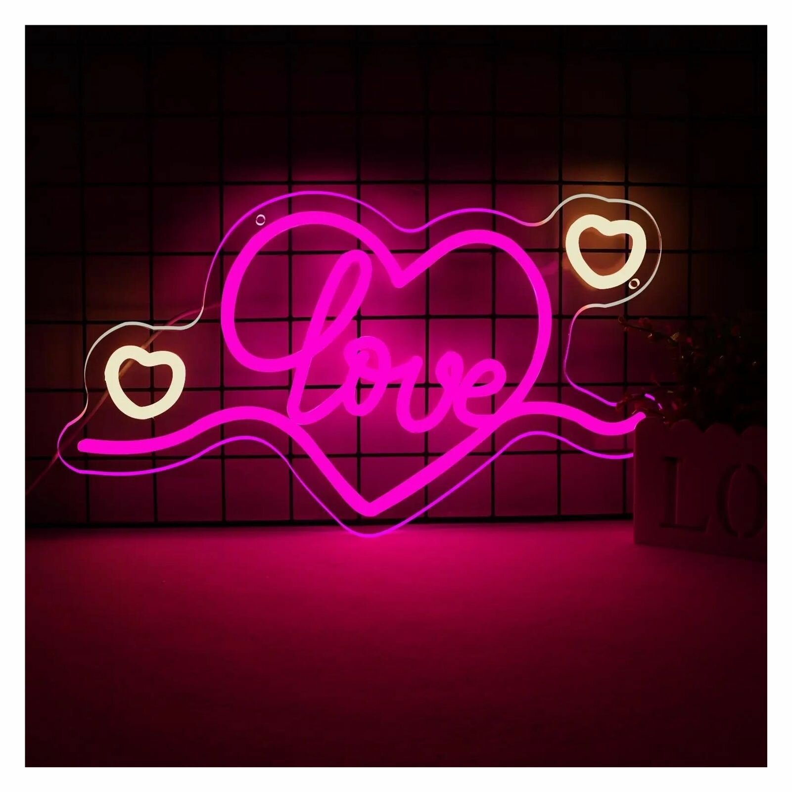 Love Неоновая Вывеска Сердце 43смx27см