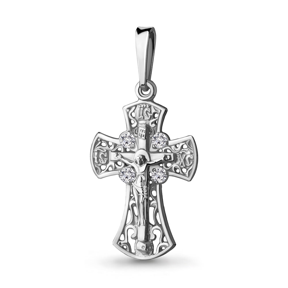 Подвеска, серебро, 925 проба, родирование, фианит