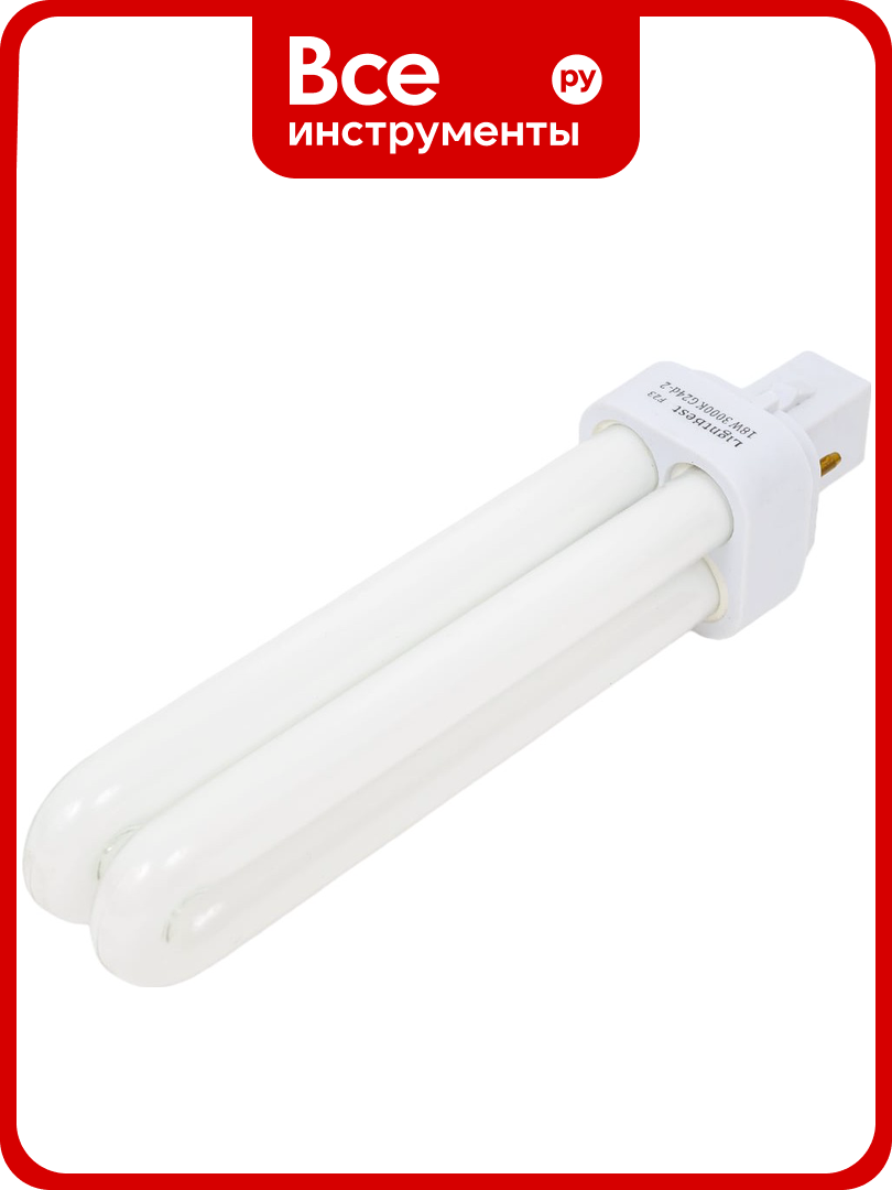 Лампа люминесцентная LightBest lbl d 71017 18w 3000k g24d-2 18 Вт, трубчатый корпус, длительный срок службы