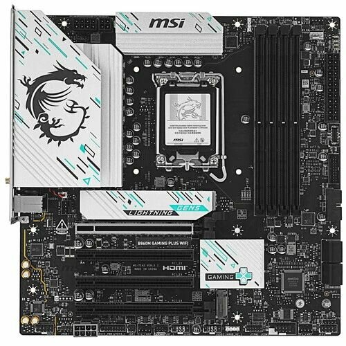 Материнская плата MSI B860M GAMING PLUS WIFI - LGA 1851, Intel B860, 4xDDR5-6400 МГц, 1xPCI-Ex16, 3xM.2, Micro-ATX