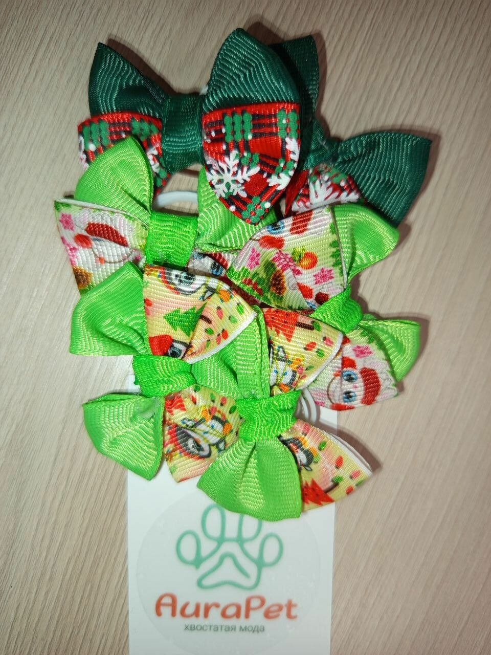 Бантики для собак. Новогодние.6шт