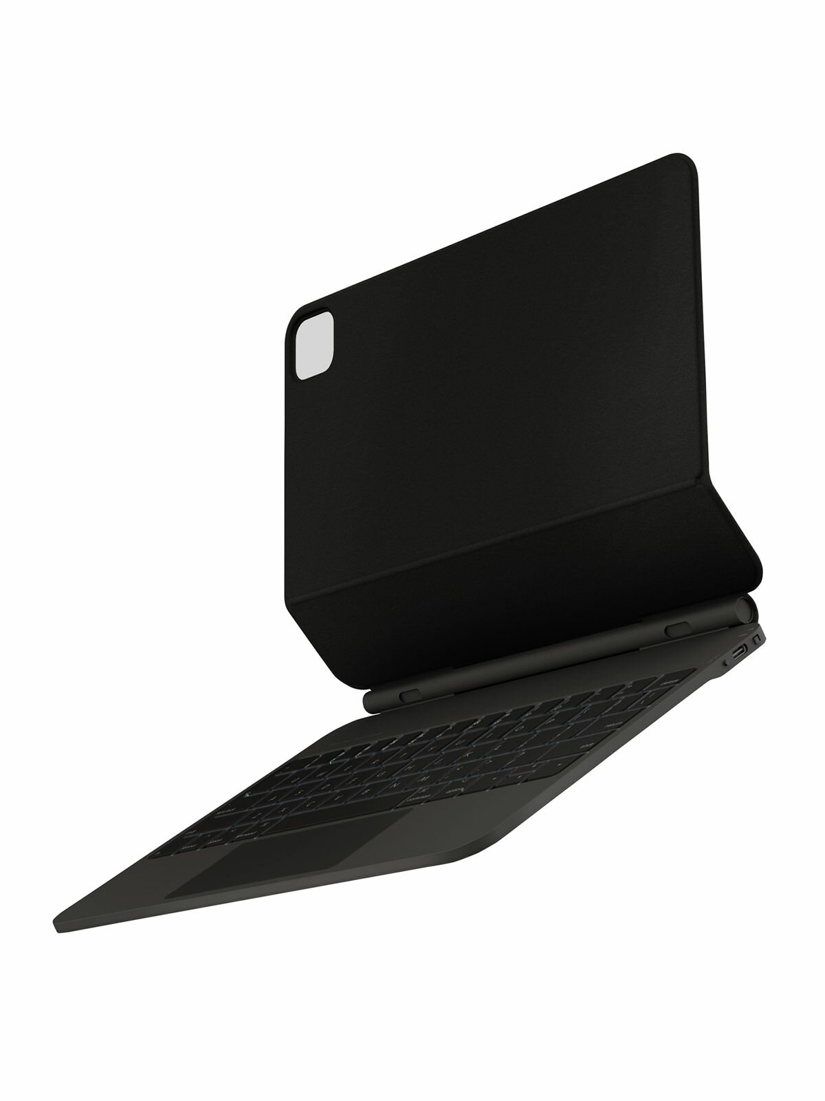 Беспроводная клавиатура Uniq VENNO PRO для планшета Apple iPad Pro 11 2024 с чехлом из экокожи с креплением к планшету на магните, регулируемым углом наклона, черная