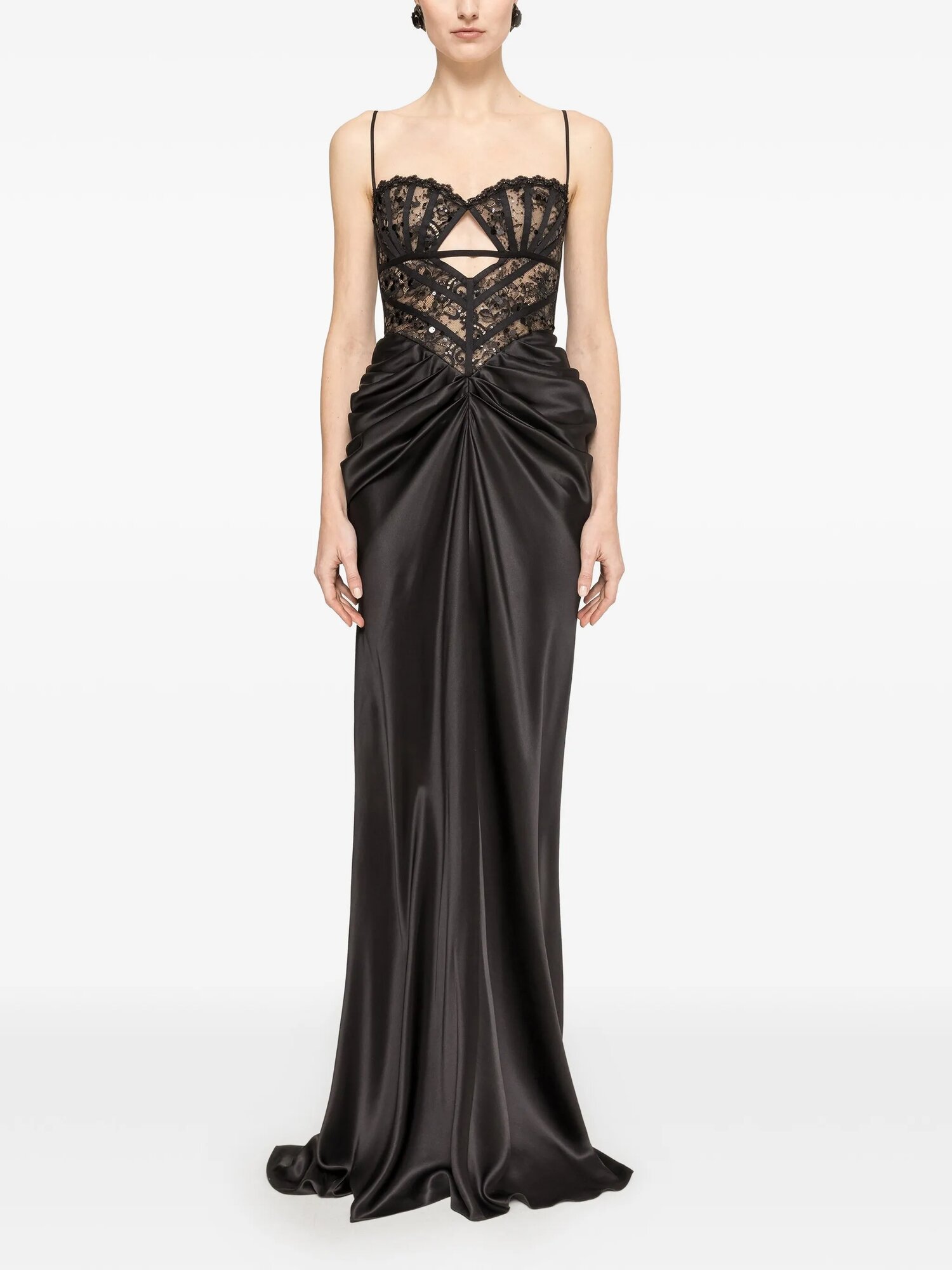 Платье Lace-panel sequin-embellished maxi dress