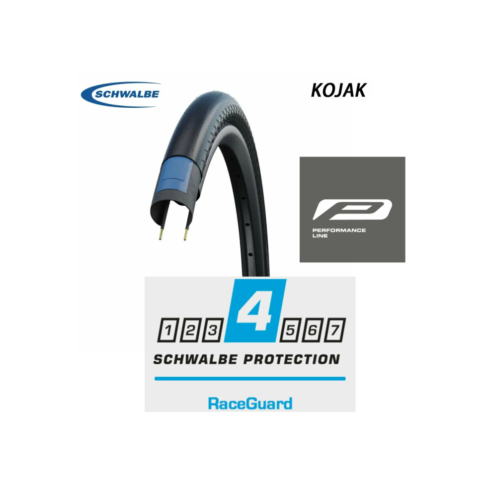 Покрышка 26 x 1.35 (35-559) Schwalbe KOJAK Race Guard городской слик HS385 SpC, 67EPI