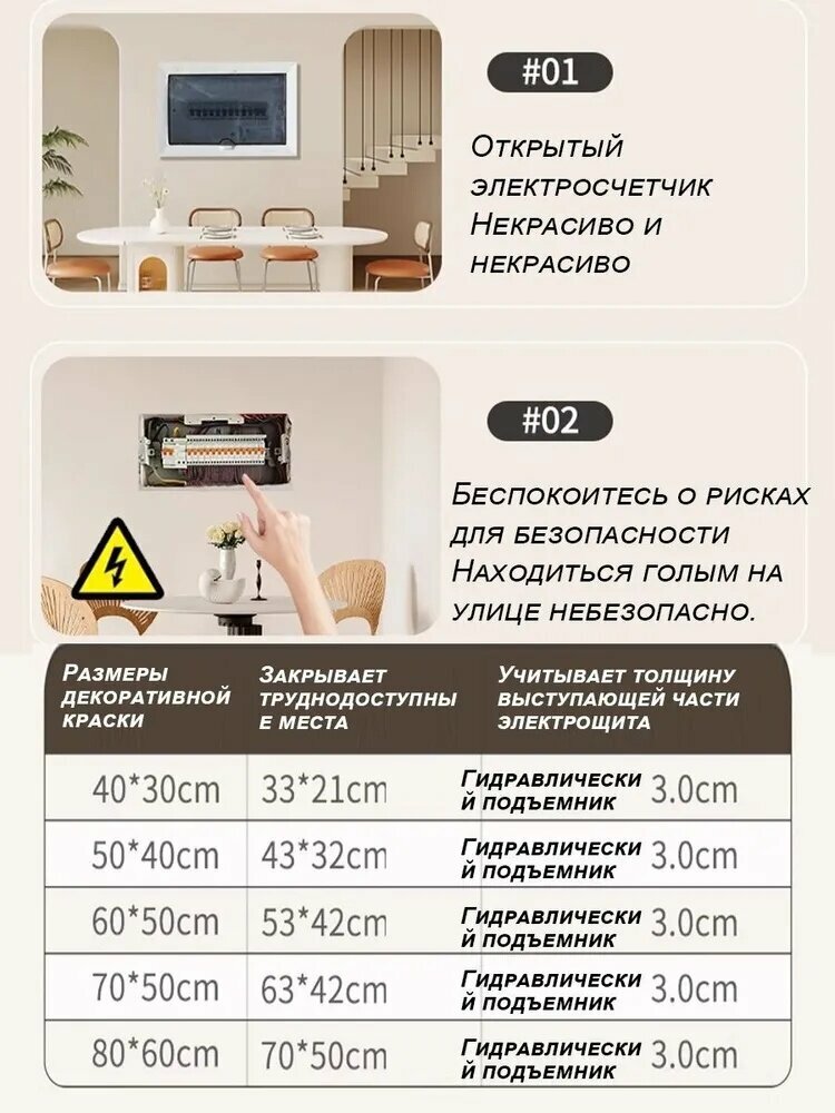 Крышка-панно для электросчетчика скрытый декор Декоративная крышка для электросчетчика Подходит для спальни, офиса.
