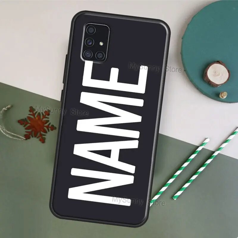 Чехол с инициалами имени для Samsung A32, A52, A12, A42, A72, A02, Черный, 6230, For Samsung A50