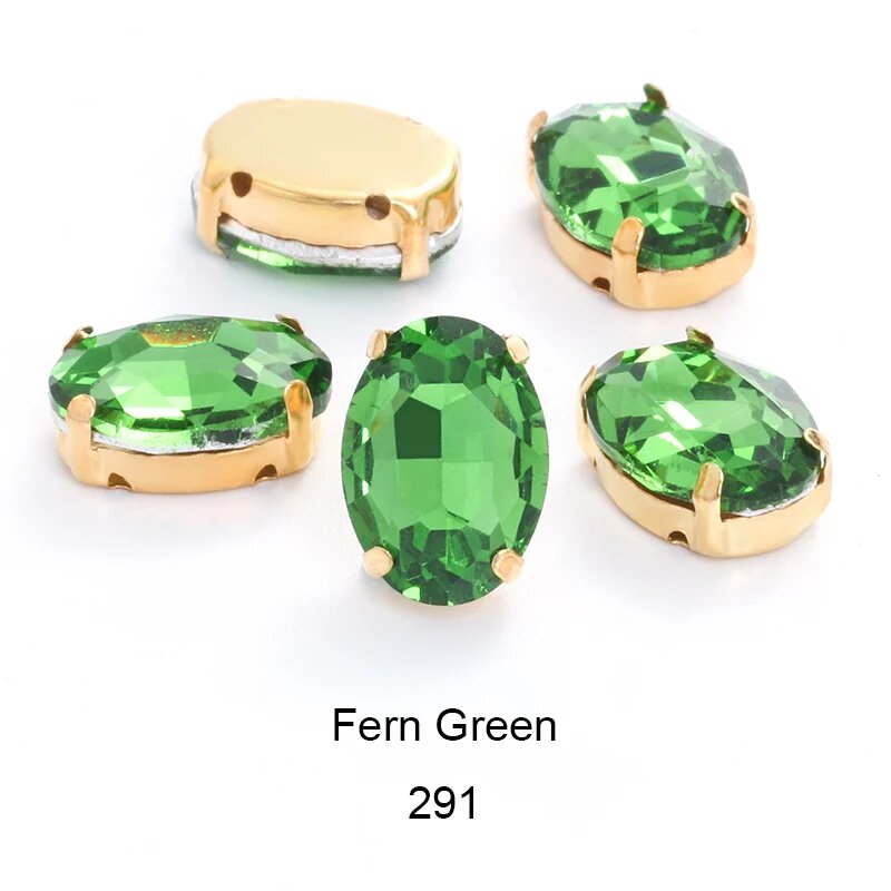 Стразы зеленые Fern Green 6x8mm, 50шт