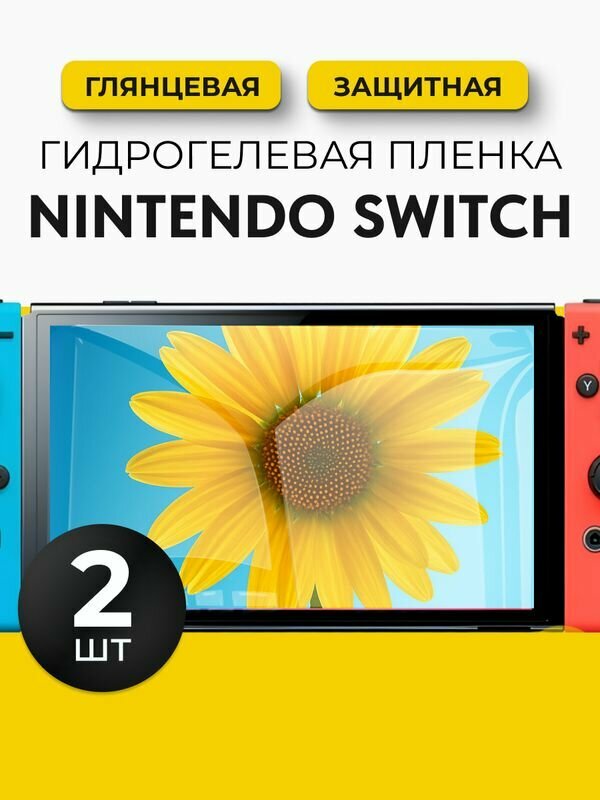 Гидрогелевая защитная пленка для игровой приставки Nintendo Switch 2шт Глянцевая