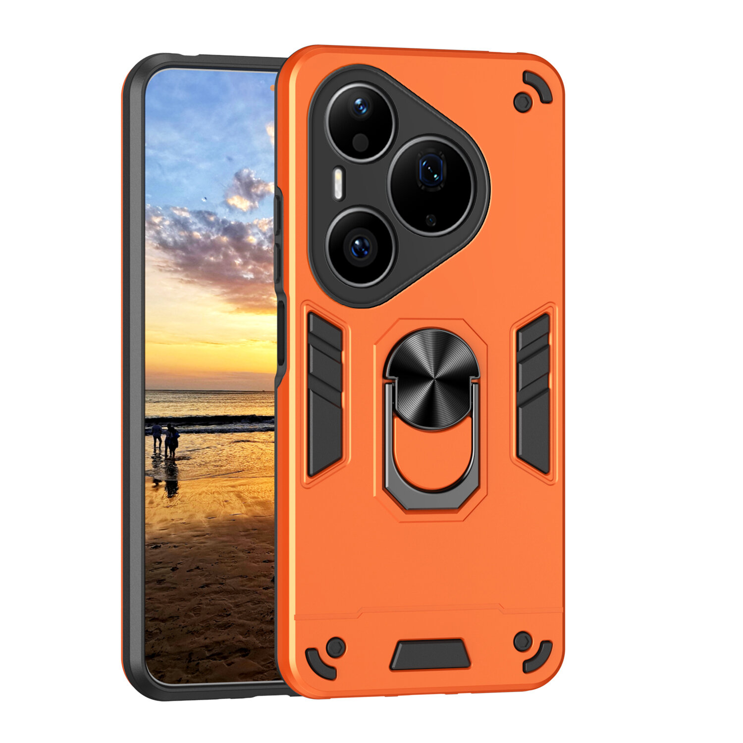 Чехол для Huawei Pura 90 Pro Max / Хуавей Пура 90 Про Max, soft touch, чехол-кардиомонитор, поликарбонат (PC), защита камеры, ударопрочный, встроенная подставка, усиленные углы, soft touch, Huawei,