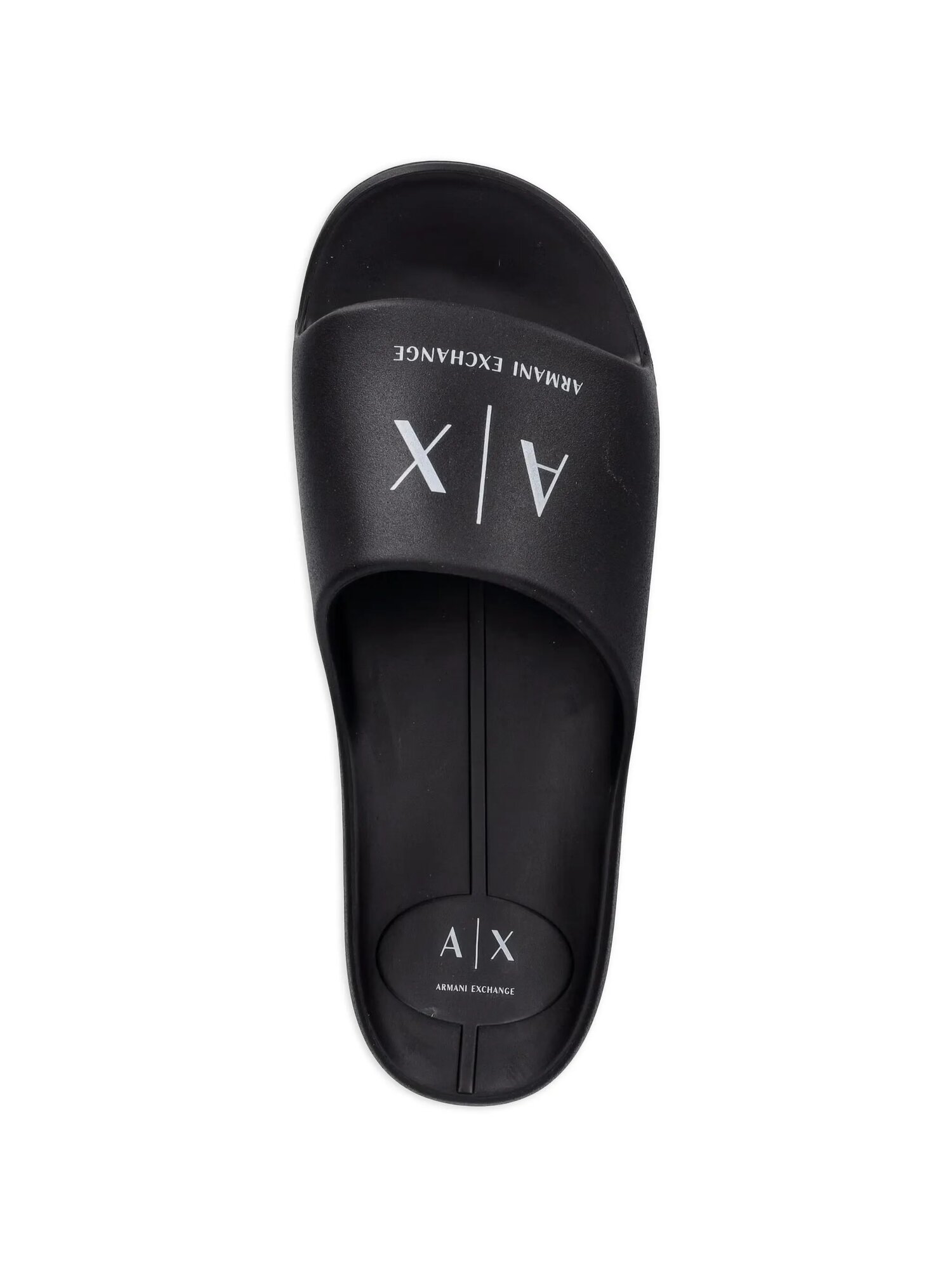 Шлёпанцы Armani Exchange Logo-print slides, размер 45, black/black — фото 1