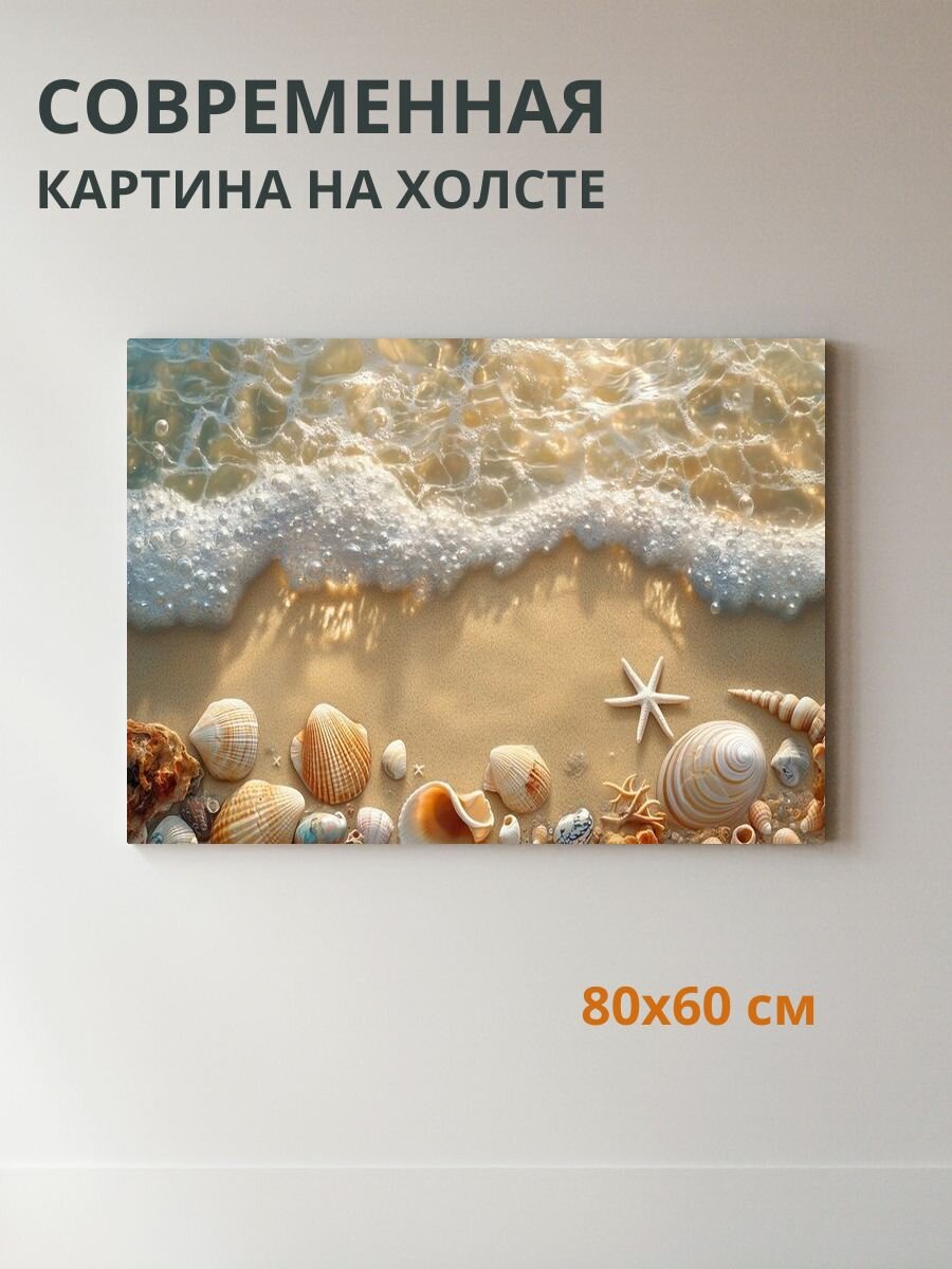 Картина на холсте Морские ракушки 80x60 см