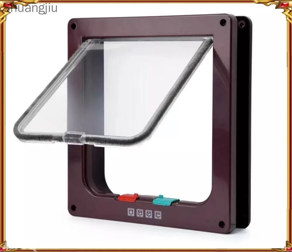 Эксклюзивная дверца XL для крупных кошек и средних псов, 25x27.7 см, темно-коричневая