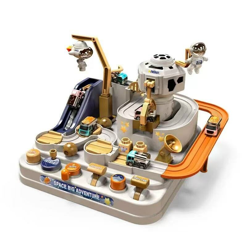Детская развивающая игрушка «Космическое приключение», аркада с 10 уровнями, 3 машинки, космонавт, подарочный набор для мальчиков и девочек 3+ лет
