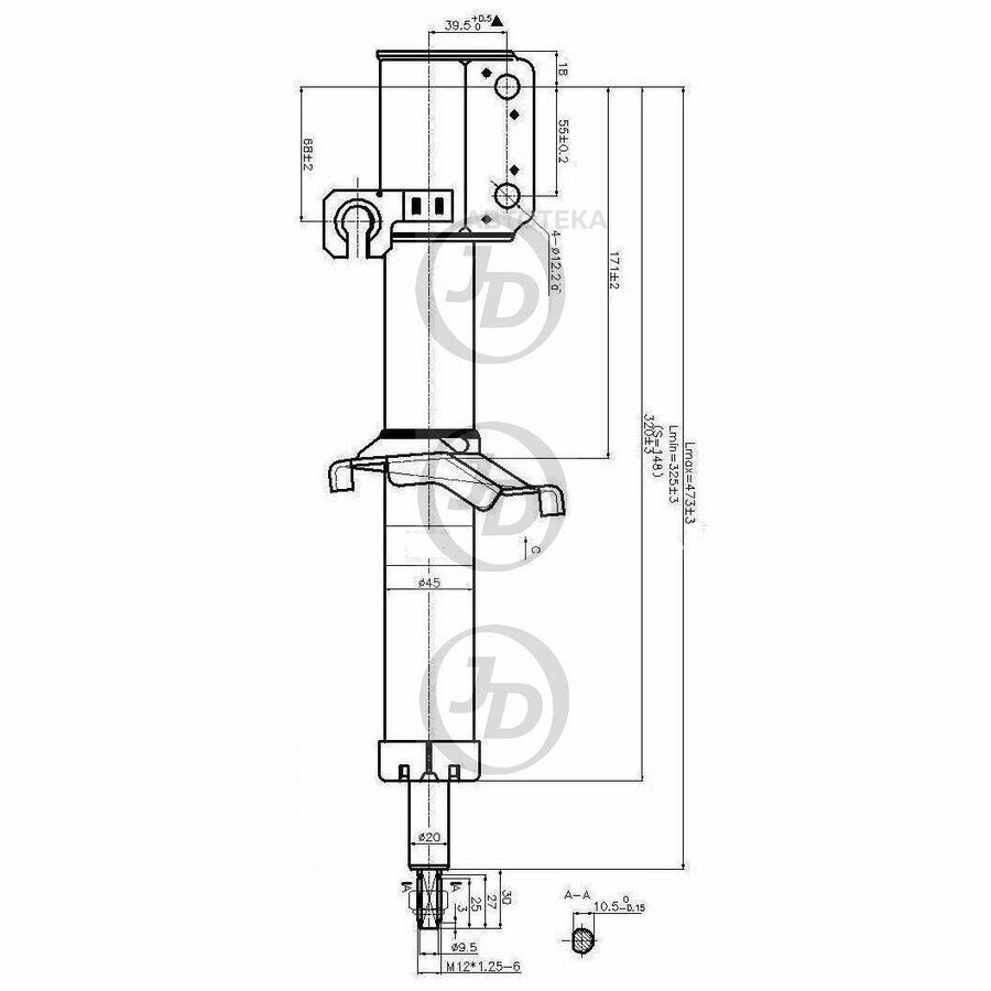 Стойка газомасляная передняя правая /333266/ JUST DRIVE JAS0232 MAZDA 121 98-, Demio (DW) 98-, Festiva Wagon 98-, Metro 98-;