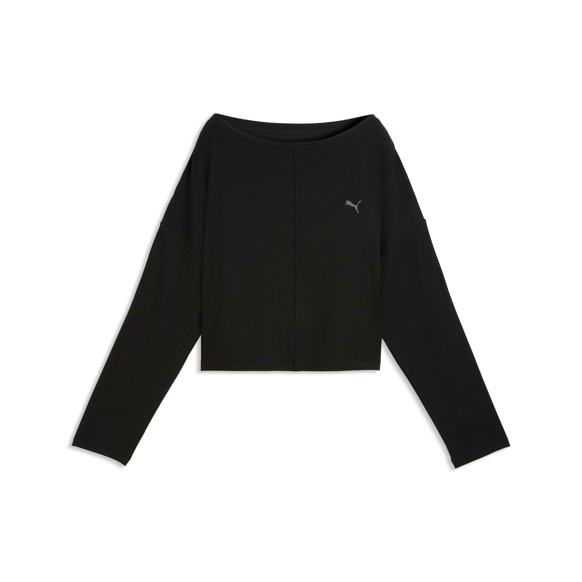 Лонгслив спортивный PUMA Cloudspun Rib Slouch LS, размер S, , черный — фото 1