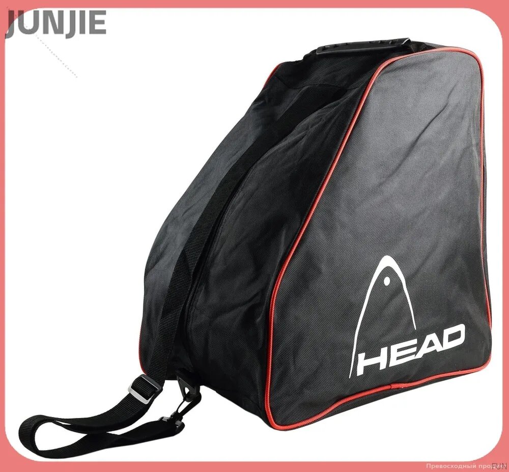 Чехол для лыжных ботинок Head, черный с зеленой окантовкой, 30 л, нейлон, 39 см — фото 1