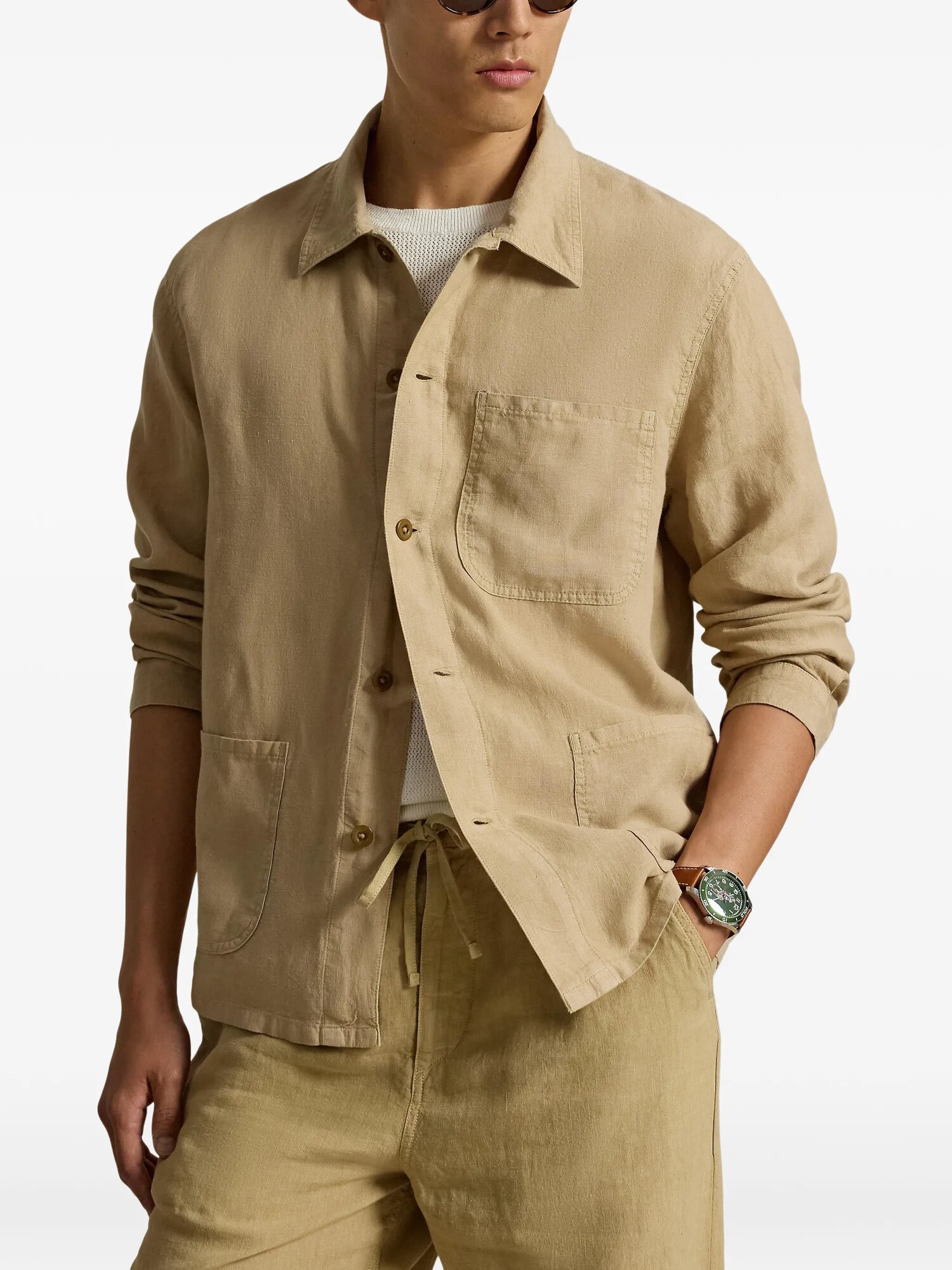 Куртка Polo Ralph Lauren Linen utility jacket, размер 46, разноцветный — фото 1