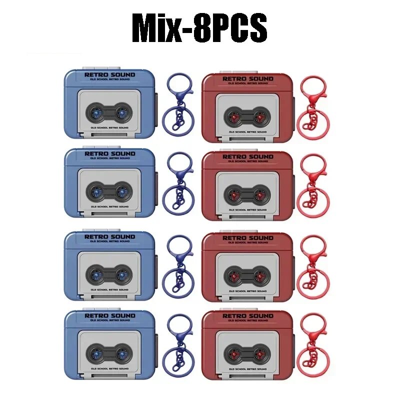 Мини-кассетный рекордер брелок красный Mix-8PCS