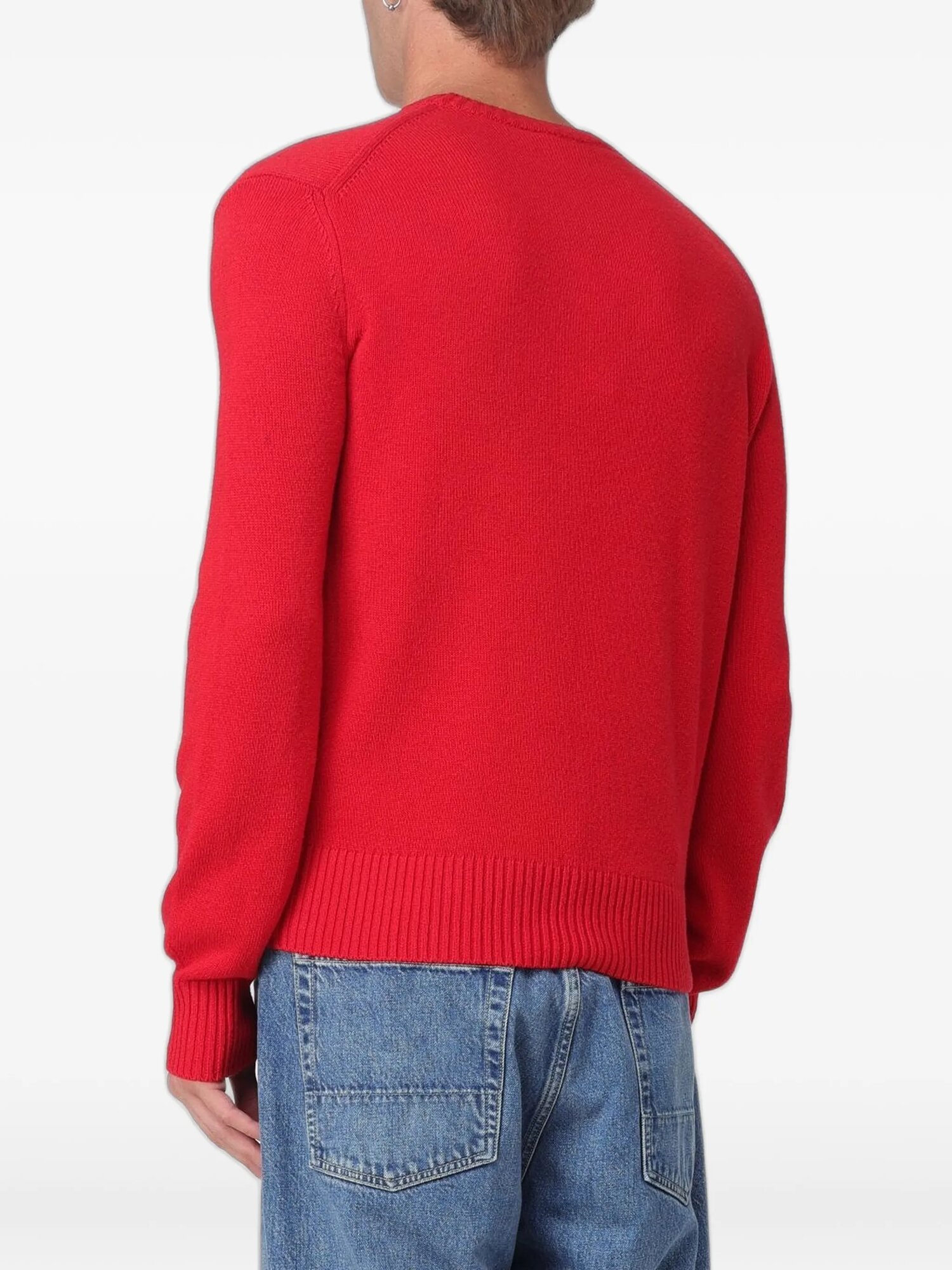 Свитер LACOSTE Logo-patch crew-neck knitwear, размер S, , красный — фото 1