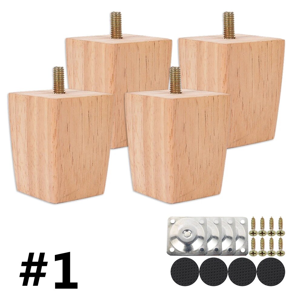 Ножки для мебели из дерева, 4 шт, Wood 6cm