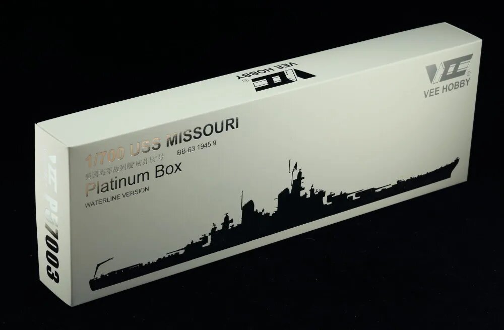VEE HOBBY P57003 1/700 USS MISSOURI BB-63 1945.9 Платиновая коробка Водная версия сборная модель корабля