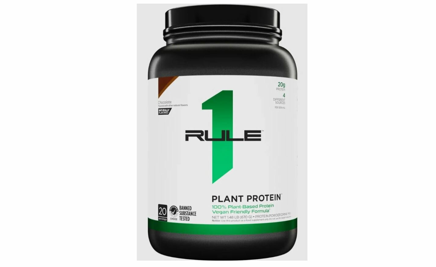 Rule One PLANT PROTEIN Vegan, Вегетарианский протеин, 0.6 кг (Шоколад)
