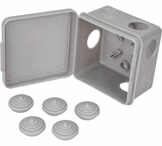 Распаечная коробка с крышкой ОП 80х80х50мм, IP54, 7вх TDM SQ1401-0512