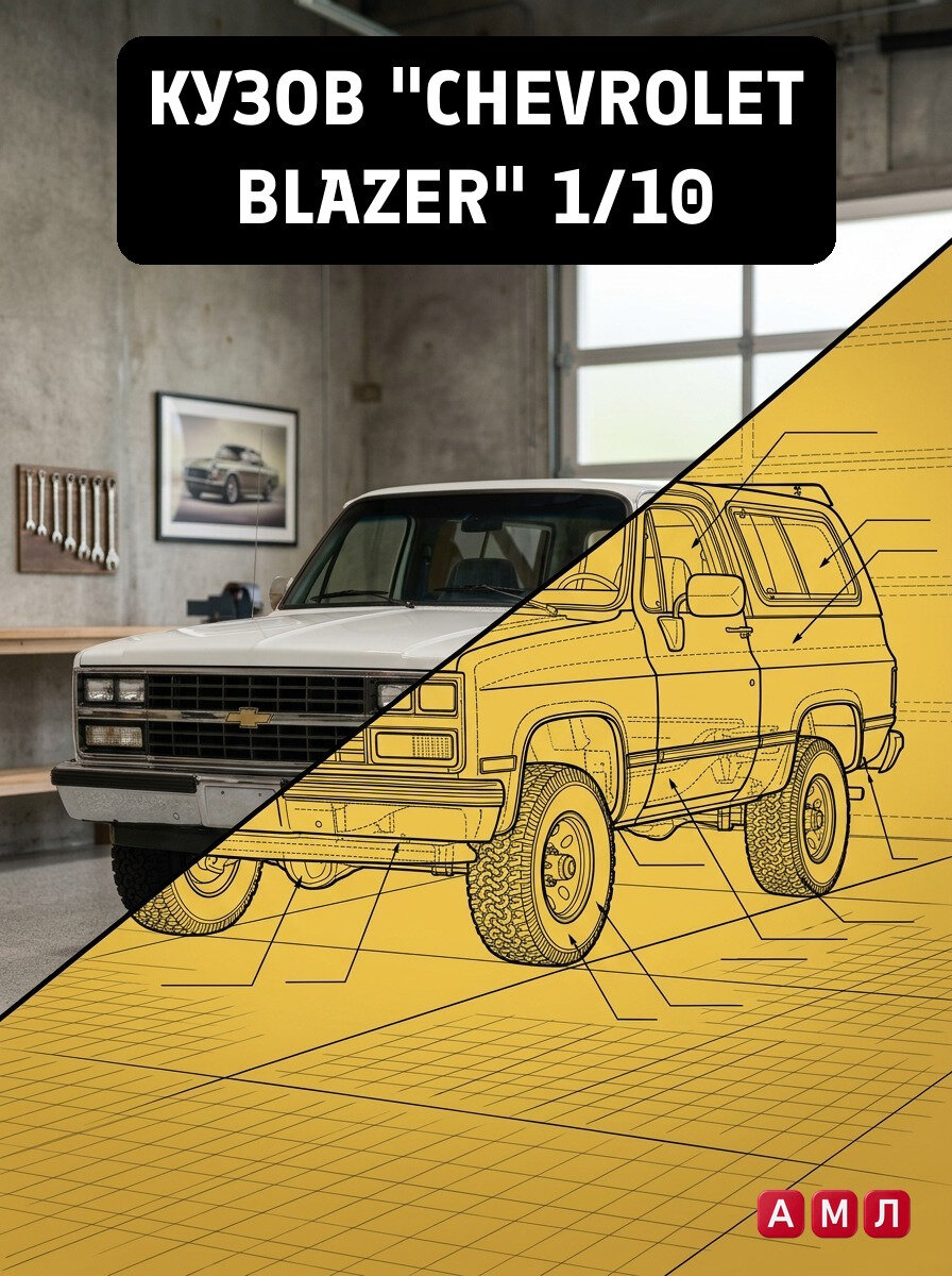 Проект чертеж Кузов Chevrolet Blazer в масштабе 1/10 Шевроле Блайзер из пластика для радиоуправляемых моделей р/у своими руками - скачать и распечатать чертежи с размерами, пошаговая и поэтапная схема сборки