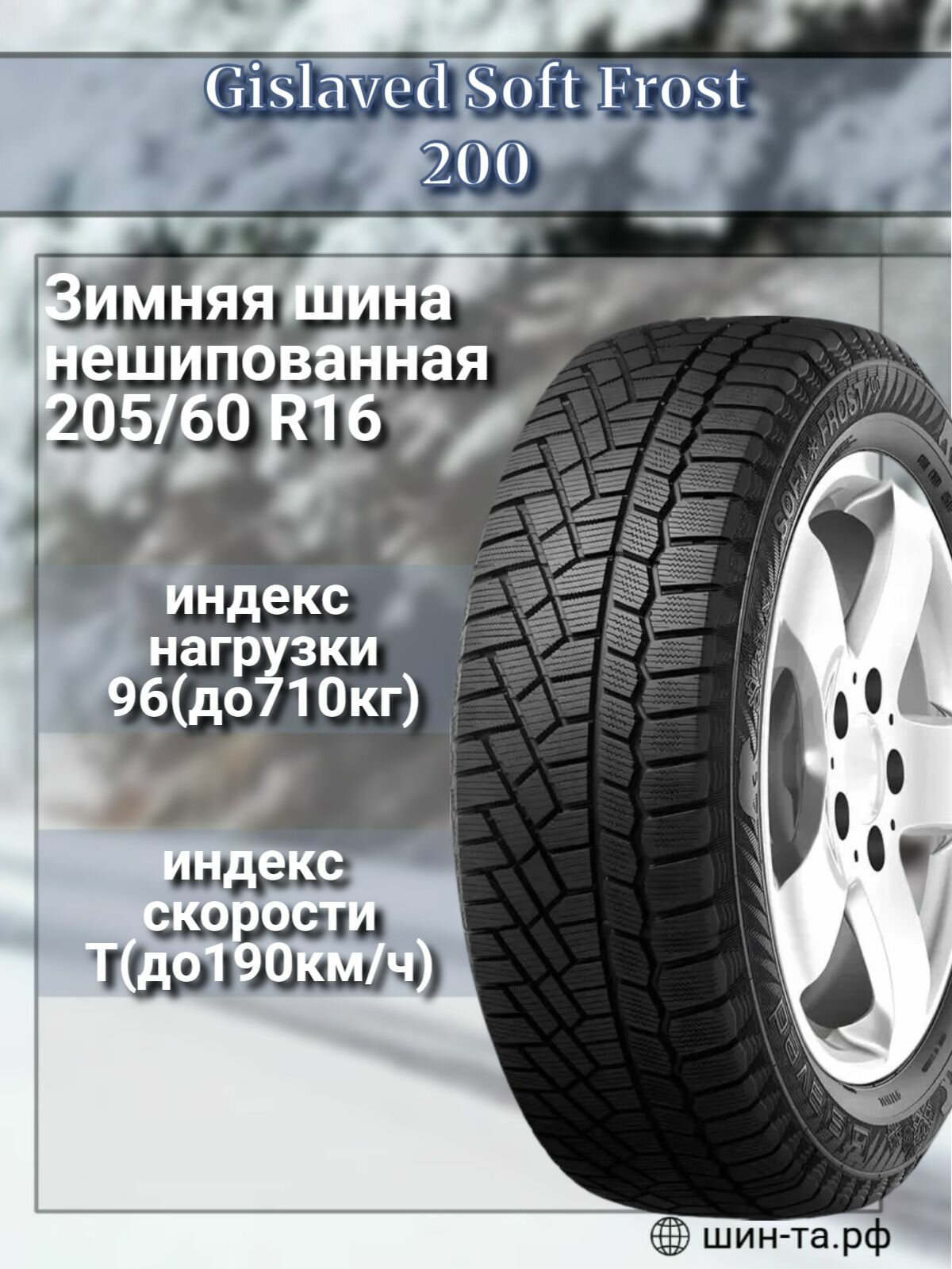 Шина легковая зимняя Gislaved Soft Frost 200 205/60 R16 96T TL