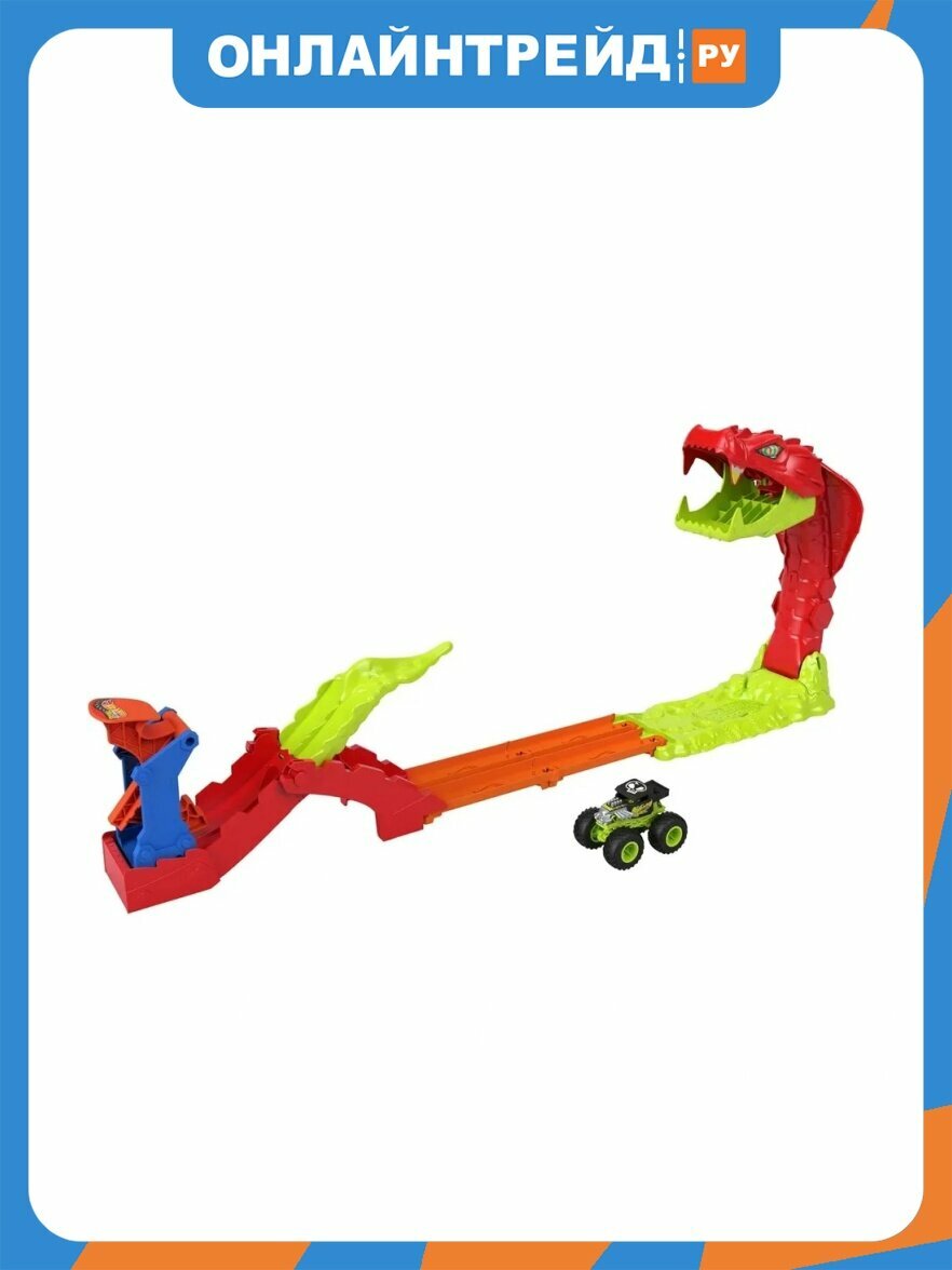 Автотрек Hot Wheels JJN44 Мега прыжок Укус змеи