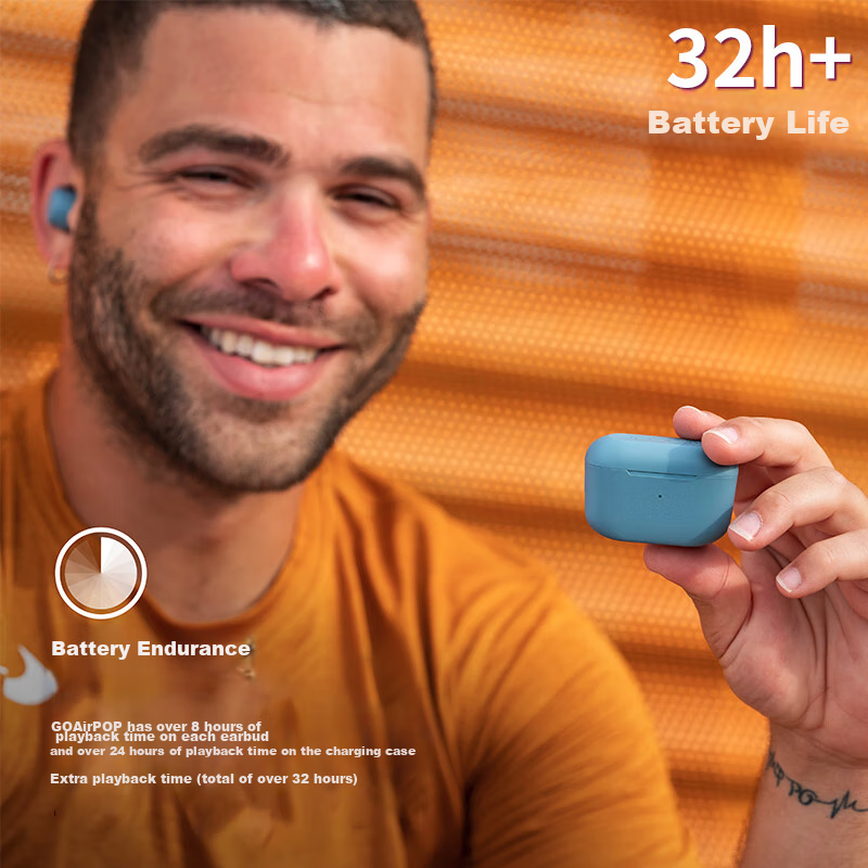JLab GO Air POP беспроводные наушники Bluetooth с длительным зарядом, шумоподавлением при звонках, EQ3 Smart Audio и