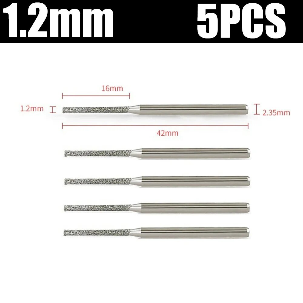Алмазные сверла 0.8/1/1.2/1.5/1.8/2/2.5 мм Silverline 5PCS 1.2mm