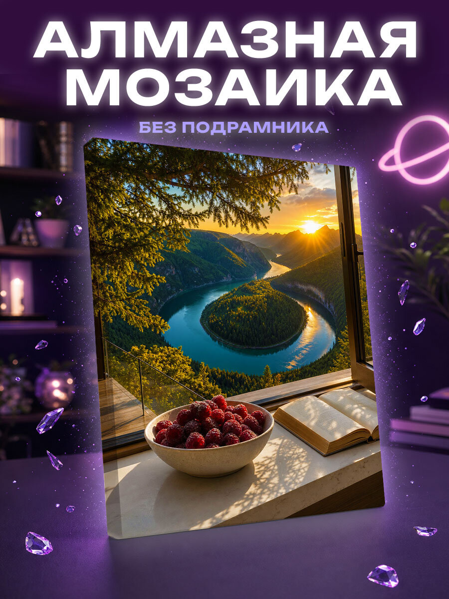 Алмазная мозаика Закат над петлёй Маны