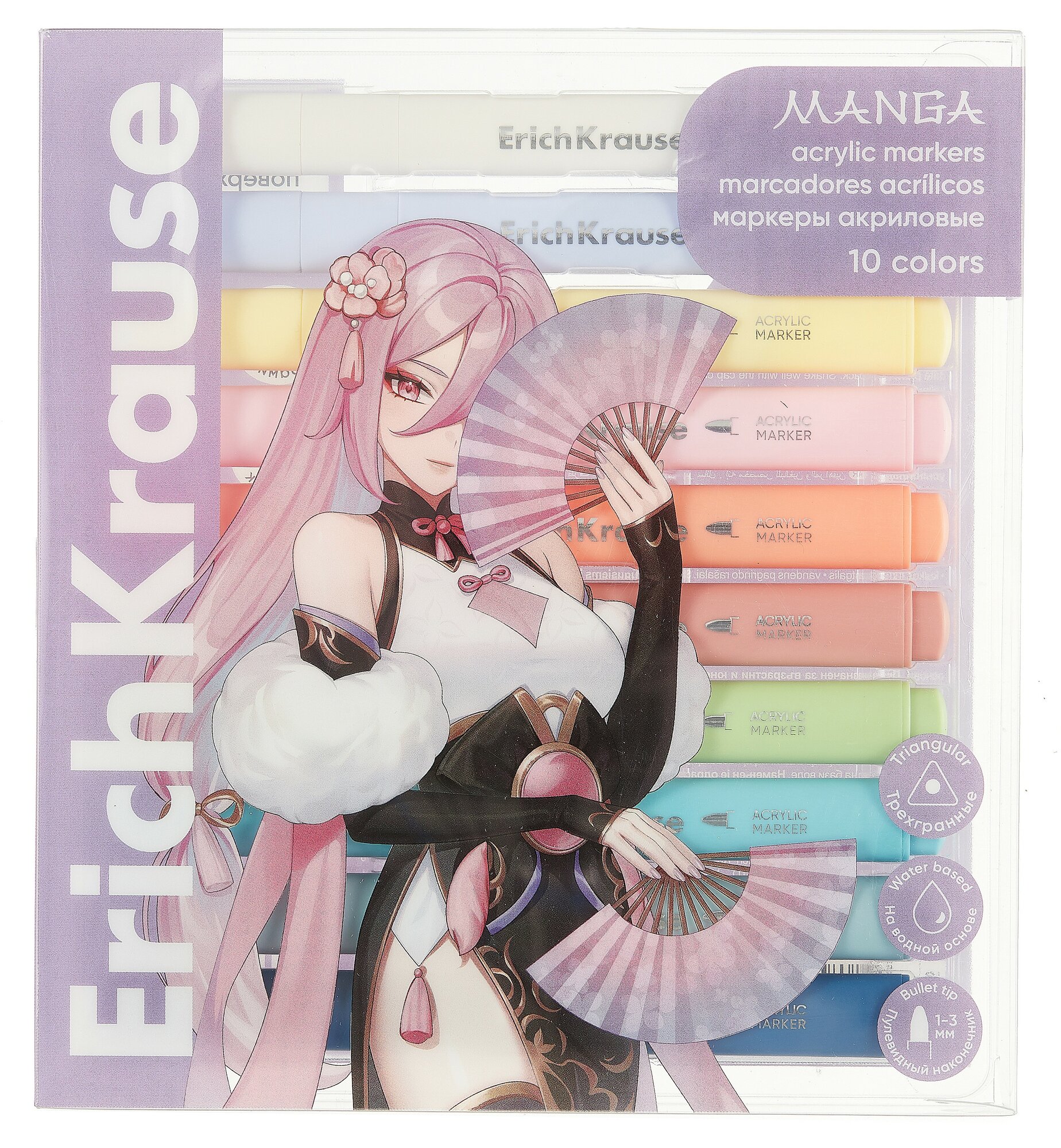 Маркеры акриловые «Manga», 10 цветов, Erich Krause