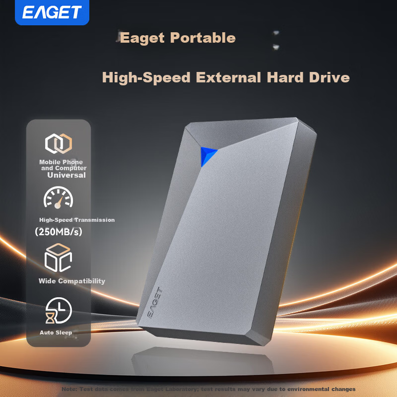 EAGET 1TB портативный жесткий диск 2.5 дюйма USB3.2 Gen2 Xtra высокоскоростное внешнее хранилище серый ударопрочный